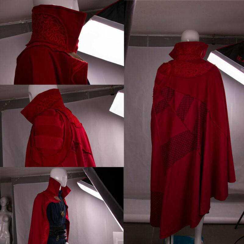 DR Strange Cosplay Costumes Doctor Strange Red Cloak Robe Necklace Ring ...