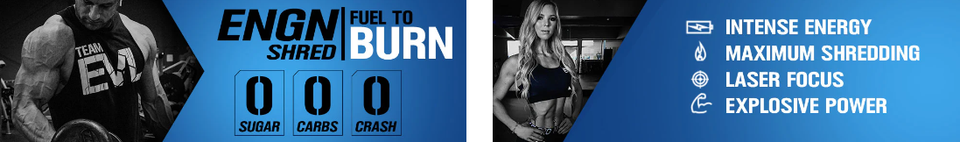 EVL ENGN Shred Best Fat Burner Pre Workout Energy Drink Mix, 30sv Blue ...