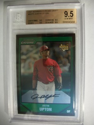 JUSTIN UPTON 2007 Bowman Chrome Draft #3 BGS GEM MINT 9.5 RC Dbacks ...