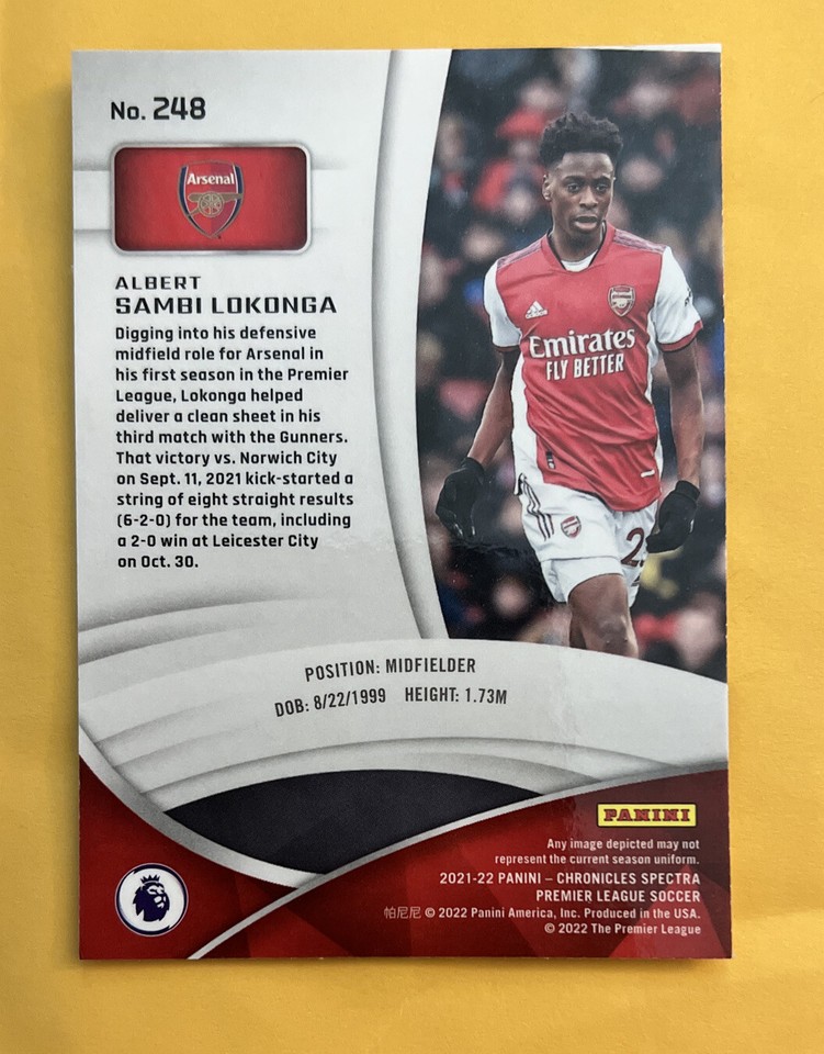 2021-22 PANINI CHRONICLES SPECTRA ALBERT SAMBI LOKONGA #248 ROOKIE ...