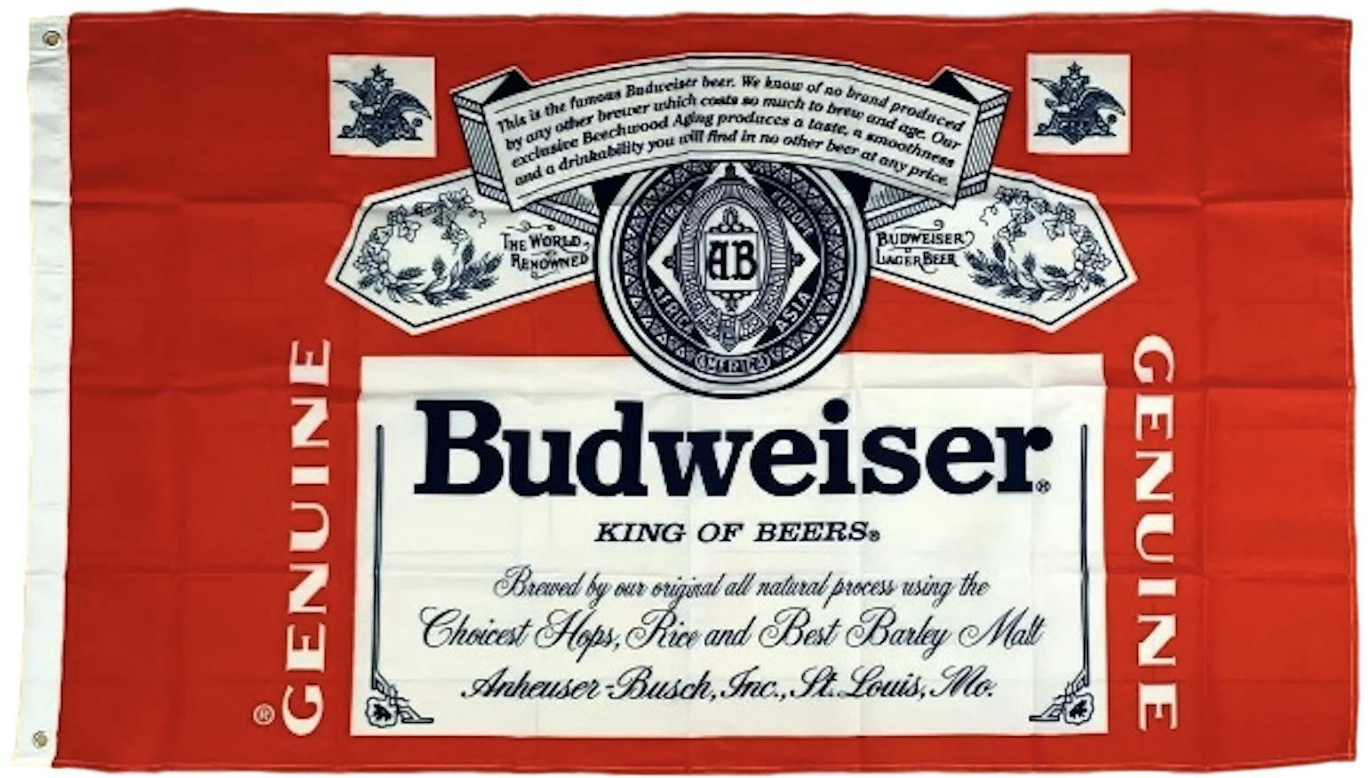 Budweiser King of Beers Flag 3x5 Banner Red 3x5 Feet New Fast Free USA ...