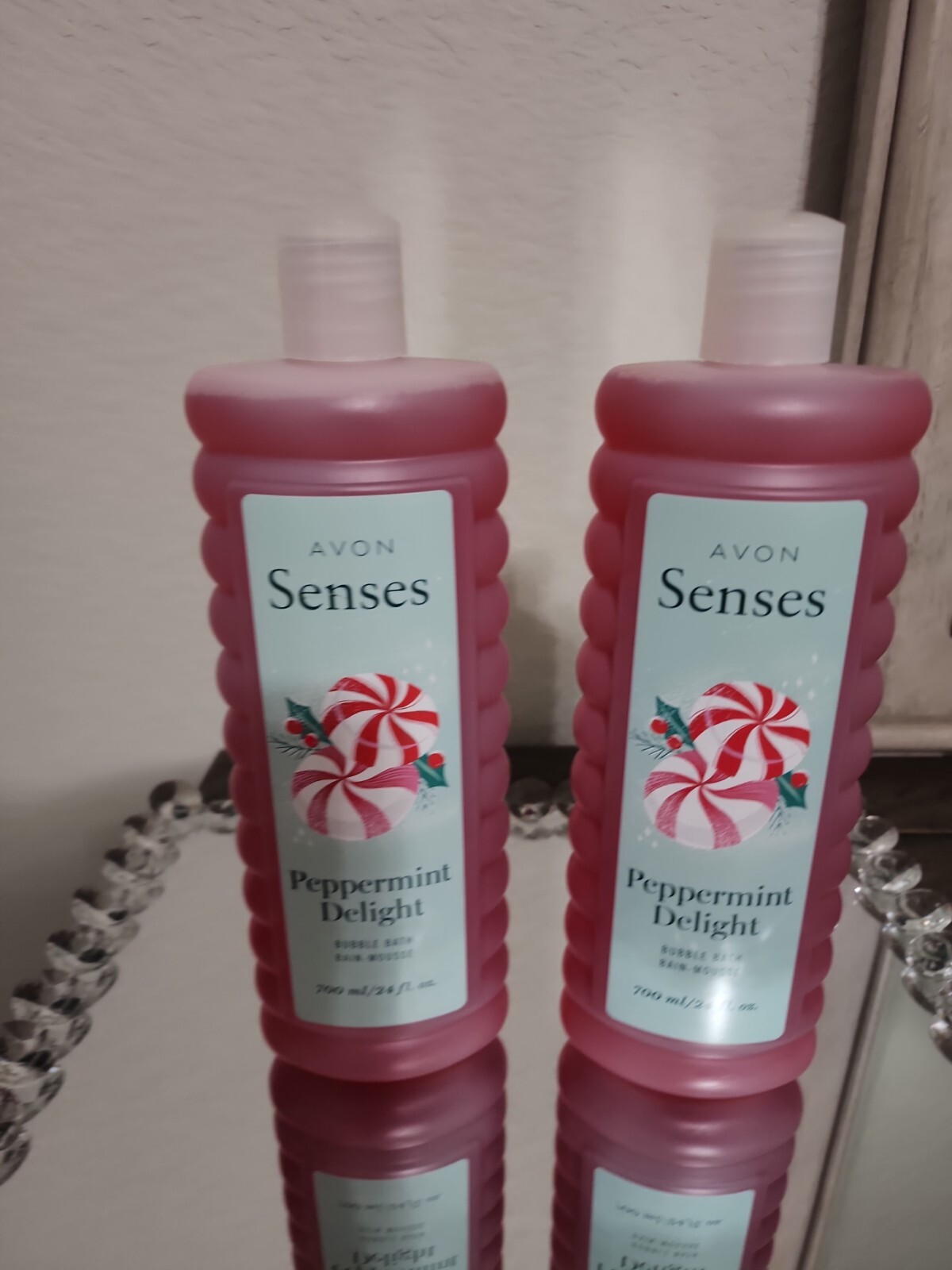 Avon Senses Peppermint Delight Bubble Bath Set Of 2 | eBay