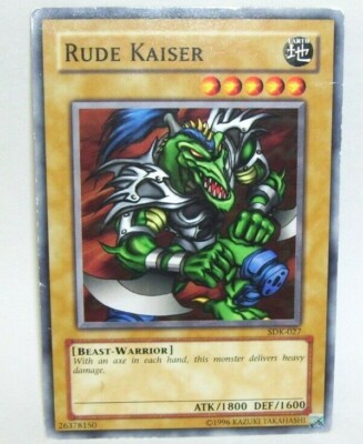 1998 Yugioh Card Rude Kaiser SDK 027 | eBay