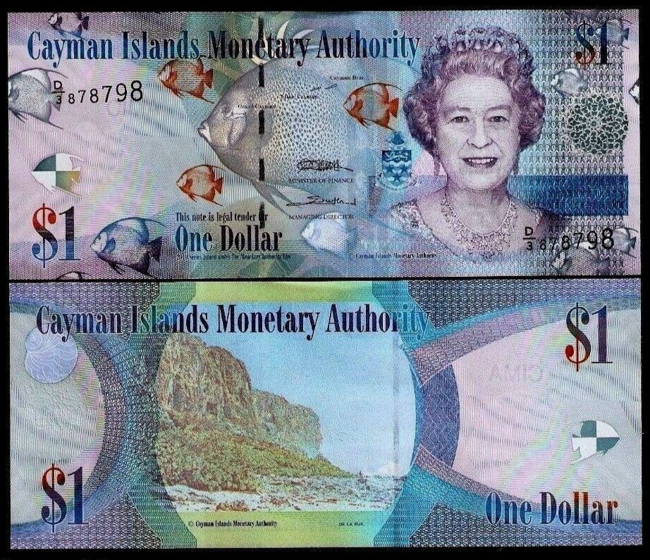 Cayman Islands 1 DOLLAR P-38 2010 Queen QEII♛ World Currency NOTE UNC D ...
