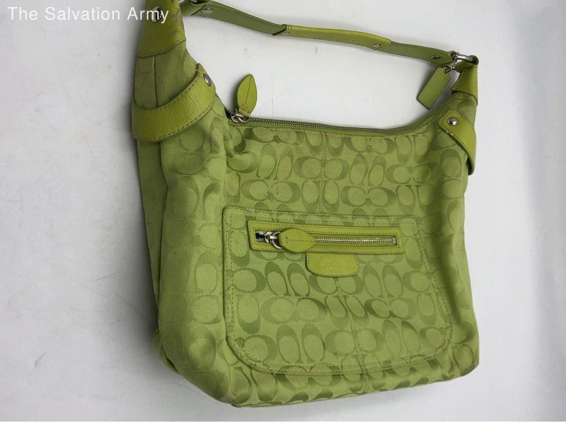 Coach Penelope Signature Canvas Lime Green Satchel - Gem