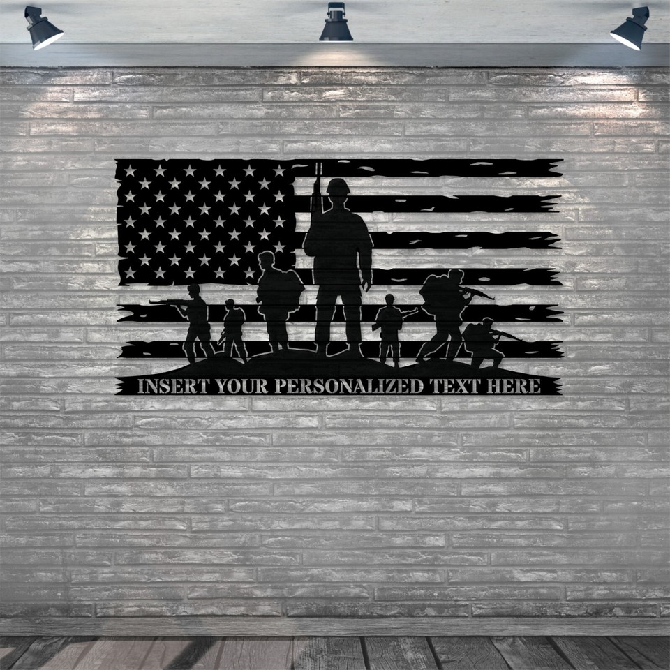 Personalized US Military Metal sign Gift, Veteran Wall Decor, Custom ...