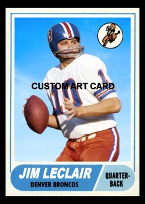 Jim LeClair Denver Broncos 1968 Style Custom Football Art Card | eBay