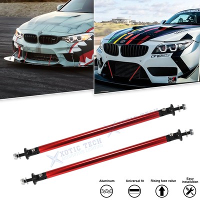 2pcs Red Alloy Front Bumper Lip Splitter Strut Rod Tie Bars For BMW F30 ...