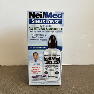 NeilMed sinus rise 1 - 8 oz squeeze bottle & 1 premixed packet (sample ...