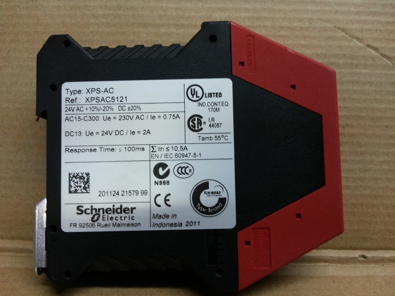 SCHNEIDER ELECTRIC (TELEMECANIQUE) PREVENTA XPSAC5121 RELAY, SAFETY ...