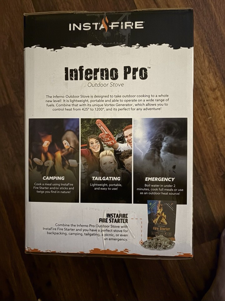 InstaFire Inferno Pro Stove Outdoor/Indoor Use Biomass Fire Starter ...