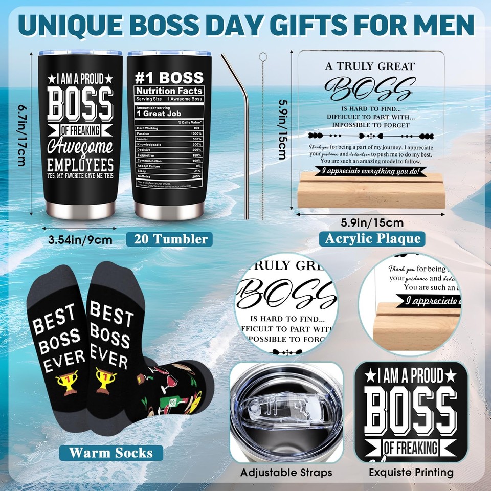 10 Pcs Boss Gifts for Men, Boss Day Gifts for Him, Best Bosses Gift ...