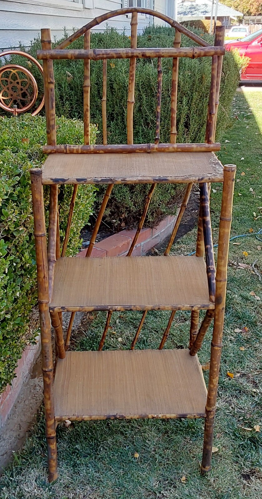 Antique 1890s Tortoise Shell/Tiger Bamboo Etagere/Shelves, Magazine ...
