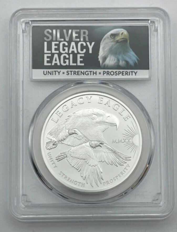 2021 $1 Cook Islands Silver Legacy Eagle PCGS MS70 - First Strike, NR ...
