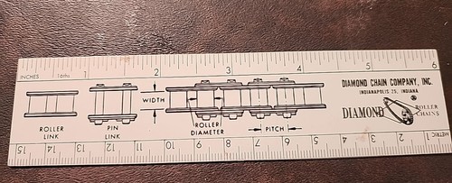 6" Advertising Ruler Diamond Chain Co, Indianapolis In JB4D | eBay
