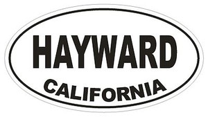 Hayward California Oval Bumper Sticker or Helmet Sticker D2797 Euro ...