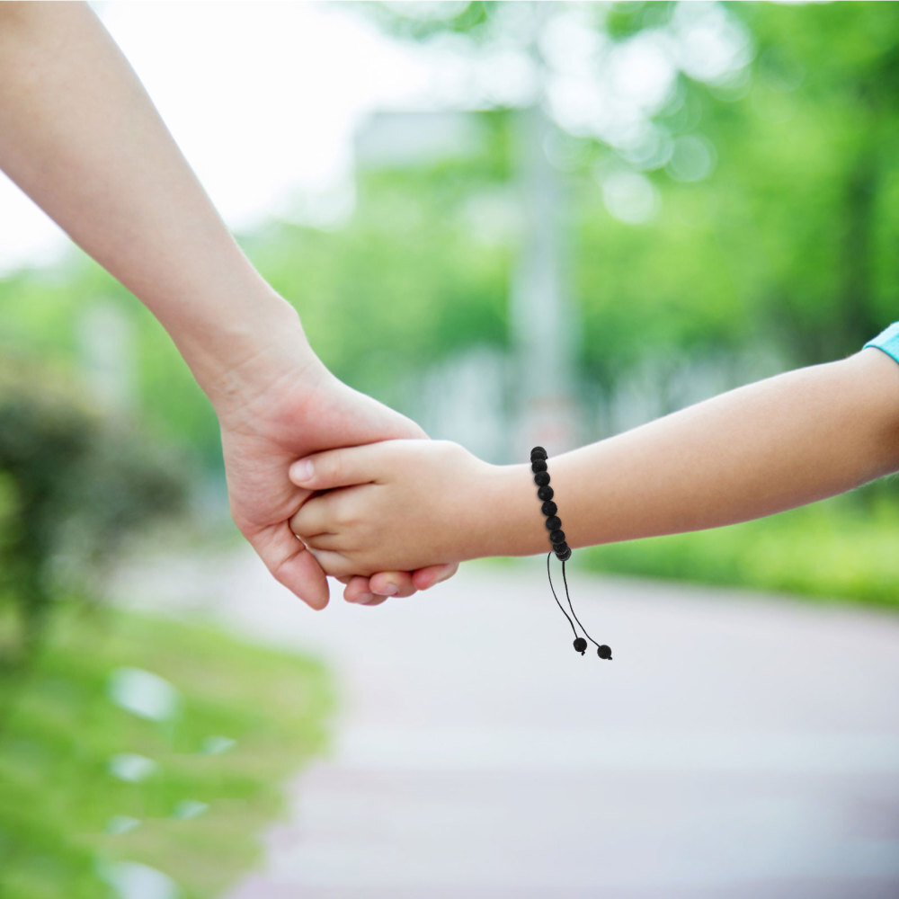 3 Pcs Volcano White Braided Beaded Bracelet Mens Essential Oil Jewelry ...