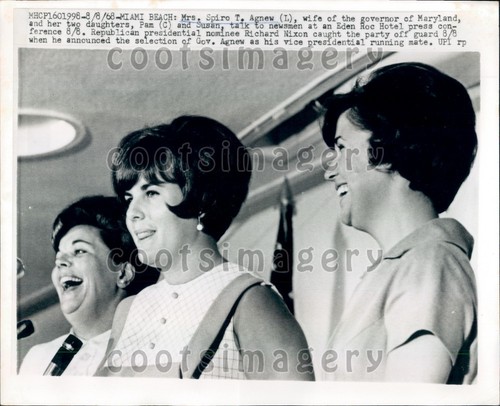 1968 Judy Agnew Wife of Maryland Governor VP Spiro & Daughters Press ...