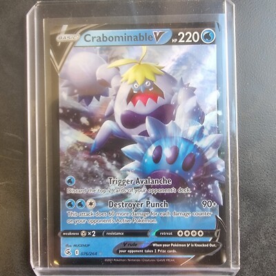 Crabominable V 076/264 Ultra Rare Holo Pokémon Fusion Strike Trading ...