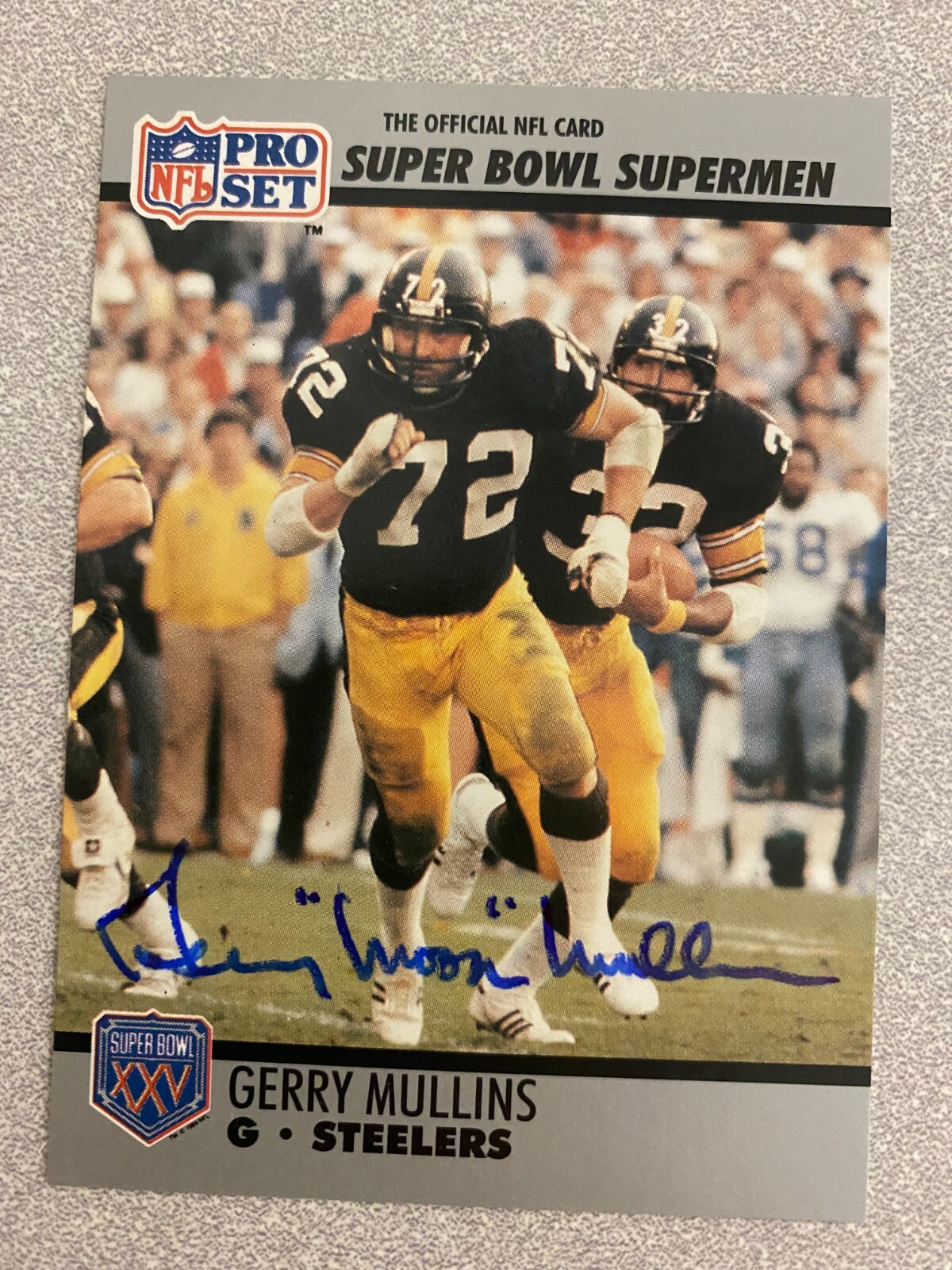 Gerry "Moon" Mullins signed PITTSBURGH STEELERS card SUPER BOWL ...