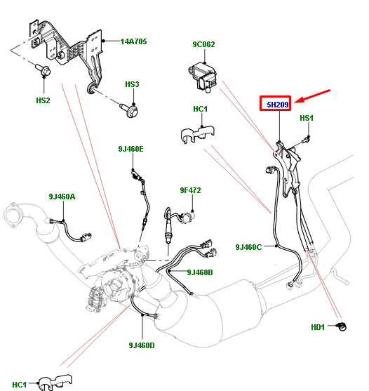 LR RANGE ROVER SPORT II L494 Exhaust Gas Pressure Sensor LR072658 NEW ...