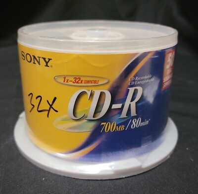 Sony 32x CD-R 700mb 80min 50 Pack | eBay