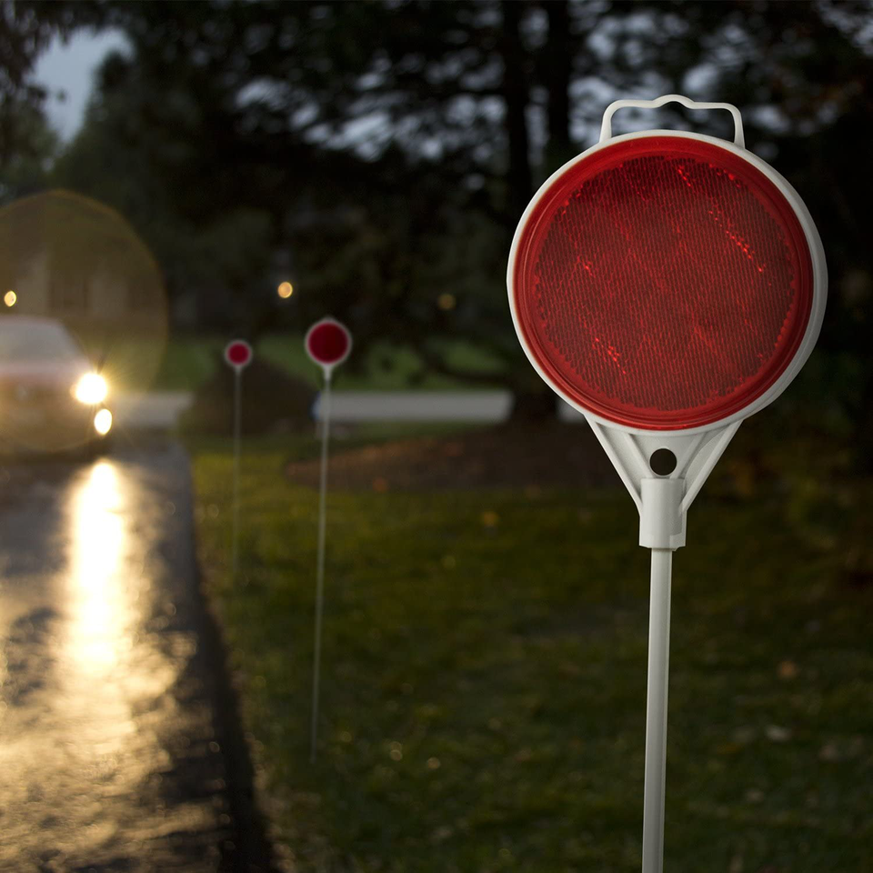 48in Reflective Driveway Markers Fiberglass Post Stick Reflector 24 Pcs ...