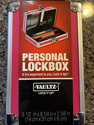 New VAULTZ Locking Pencil Case/Personal Lock Box With Keys PINK ...