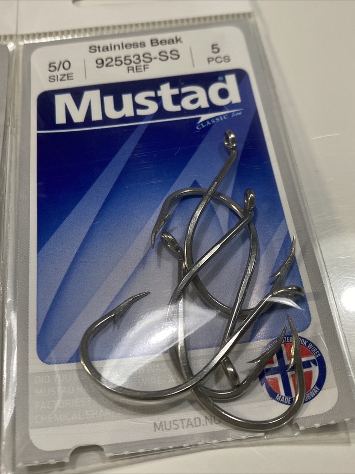 MUSTAD 92553S-SS #5/0 stainless beak (2 packs) | eBay