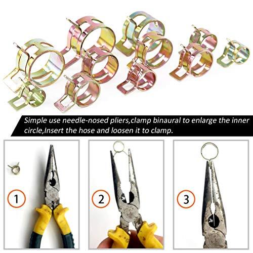55Pcs Spring Band Type Clips Fuel Hose Line Water Pipe Air Tube Clamps ...