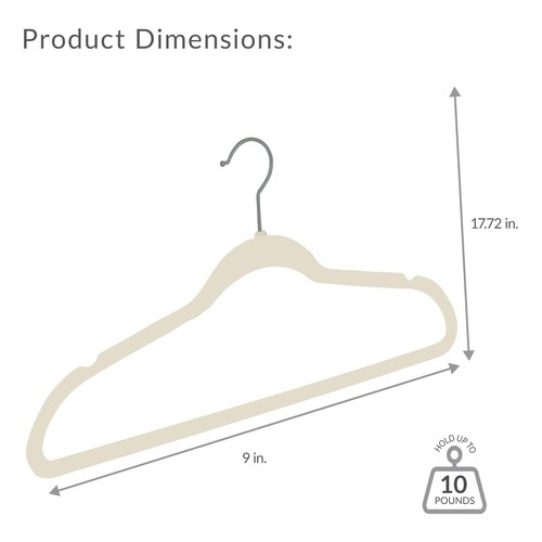 10 Super Slim Velvet Huggable Hangers in Ivory | eBay