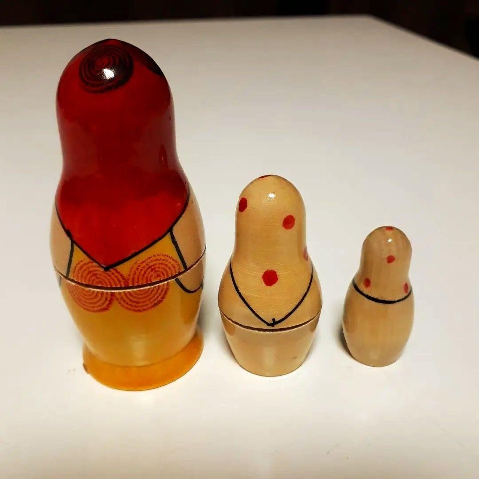 Russian Matryoshka Doll Set, 3 Pieces, Largest 8cm, Used, Decorative | eBay