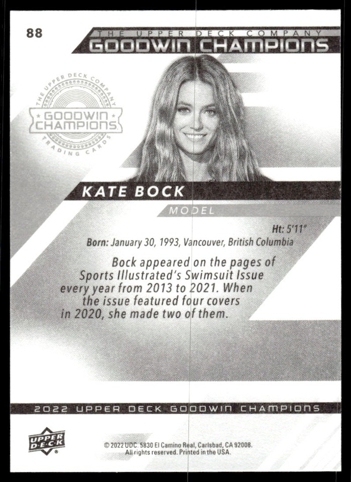 2022 Upper Deck Goodwin Champions Horizontal Kate Bock Model #88 | eBay