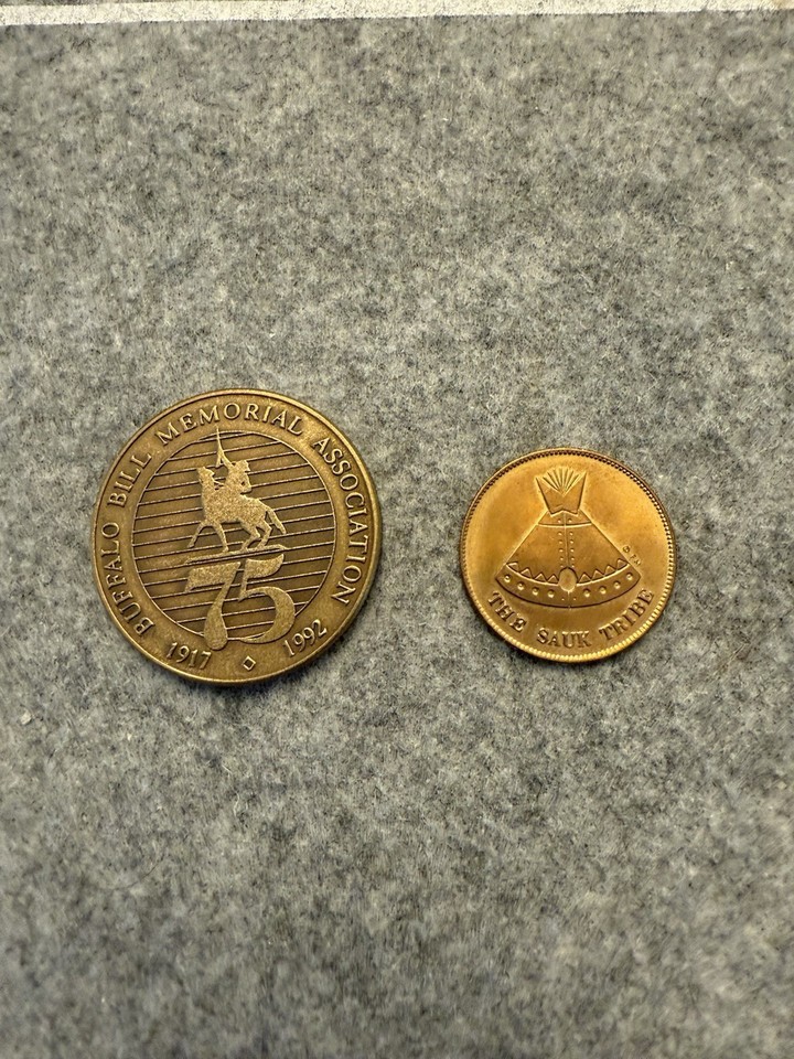 American West 2 Commemorative Coins - William Cody 75 Year / Black Hawk ...