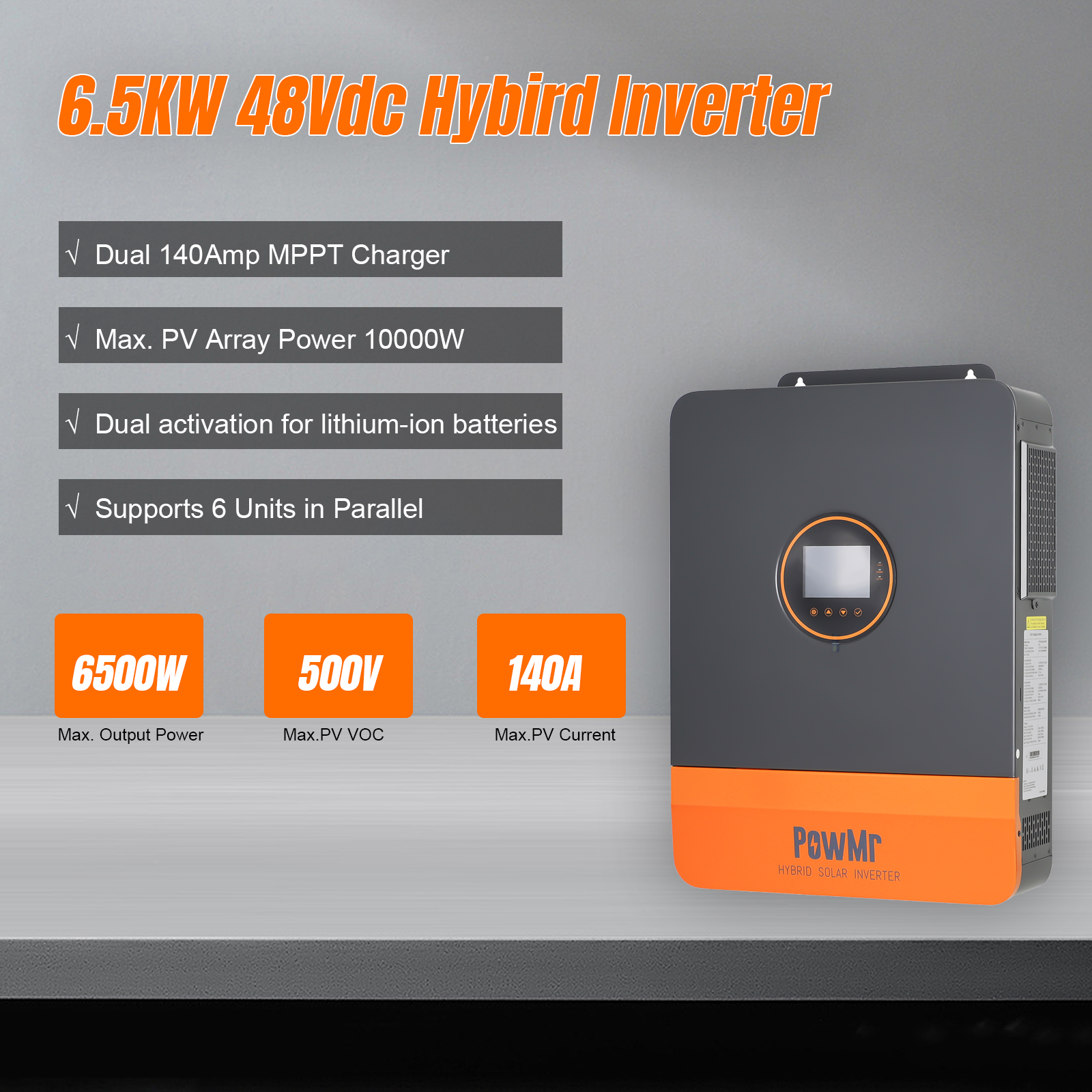 13KW 48V Solar Hybrid Inverter 110V/208V/220V Split Phase 140A MPPT ...