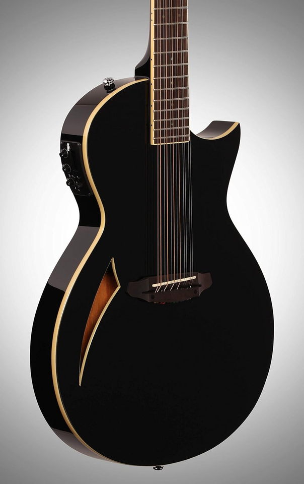 ESP LTD TL-12 Thinline 12-String Acoustic Electric Guitar, Black ...