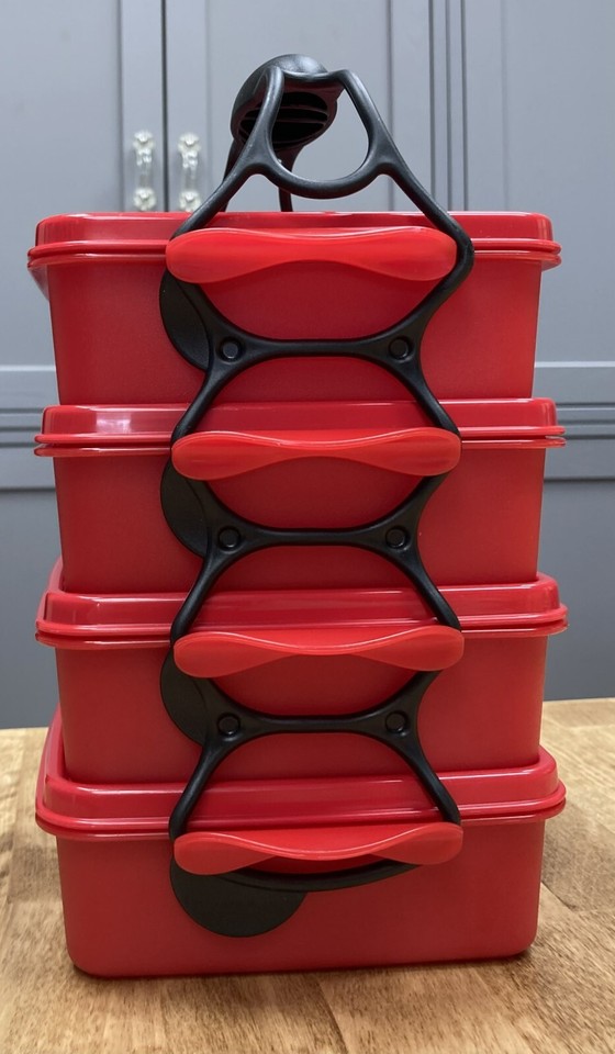 Tupperware CrystalWave Goody Box Container Set with Handle-Color Choice ...