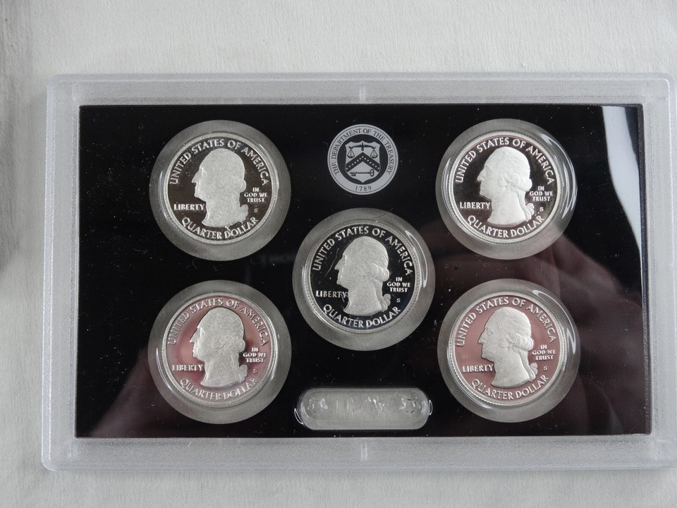 2012-S Silver ATB Quarter Proof Set 5 Coins OGP Box & COA 90% US Mint ...