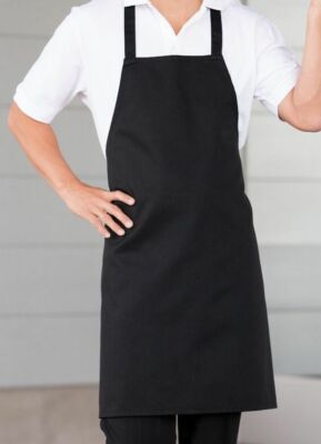 BIB APRON Food Service Deli Full Length 100% Polyester Black 1/12 CT ...