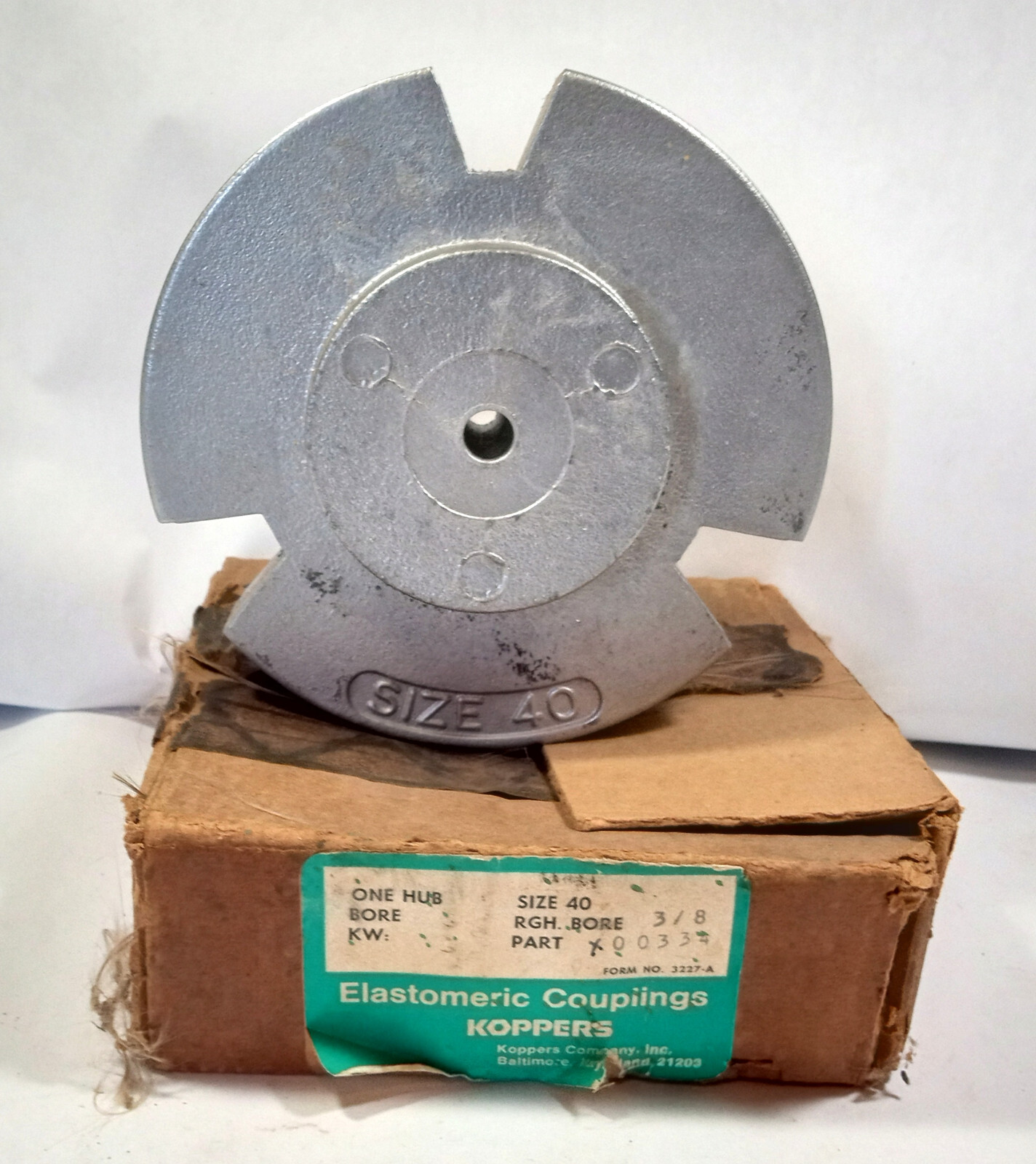 1 NEW KOPPERS X00334 SIZE 40 3/8" BORE ELASTOMERIC COUPLING NIB ***MAKE ...