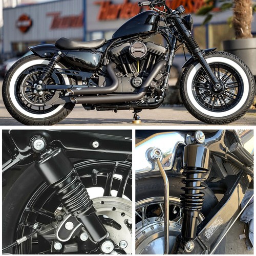 Black 10.5" Slammer Rear Absorber Shocks Lowering Kit For Harley ...