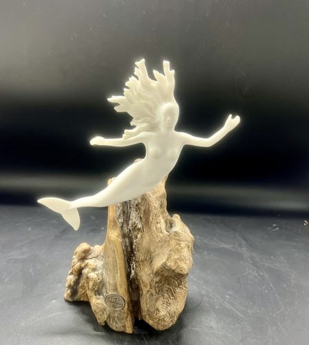 Mermaid Sculpture by John Perry on Burl Wood | eBay