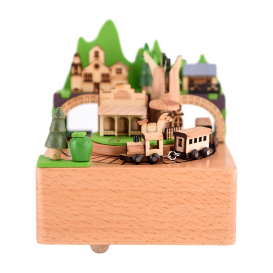 Train Musical Box Toy Collectible Decorative Statue Crafts Tabletop ...