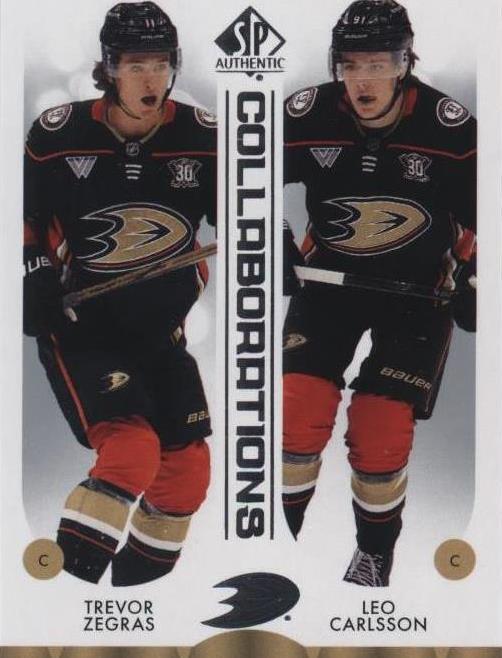 2023-24 Sp Authentic - Collaborations Trevor Zegras, Leo Carlsson #C-19 ...