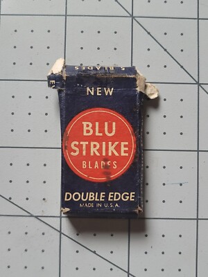 Vintage Blue Strike Razor Blades Box Advertising | eBay
