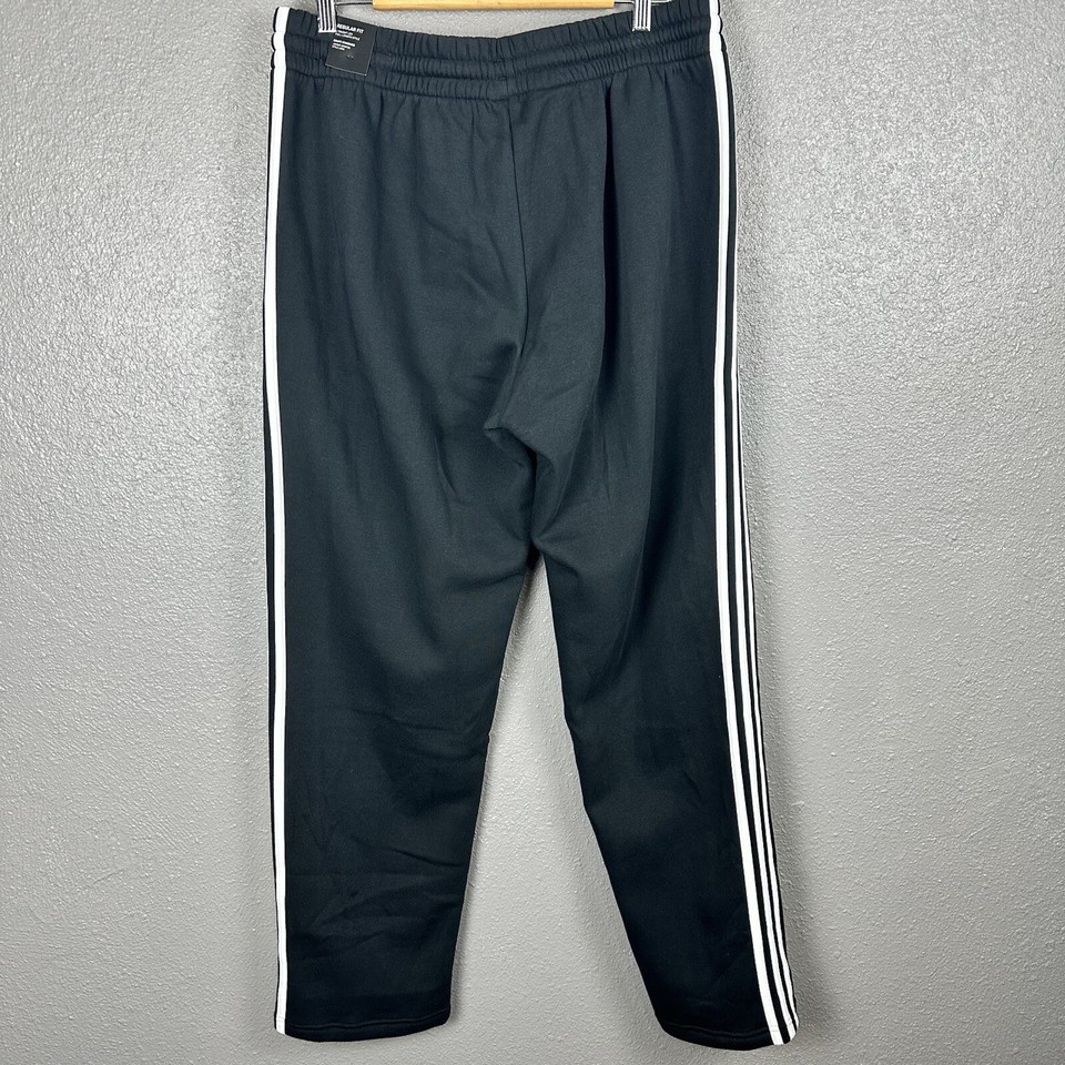 Adidas Men 3S Open-Hem Fleece 3XLT Pants Athletic Black Jogger Casual ...