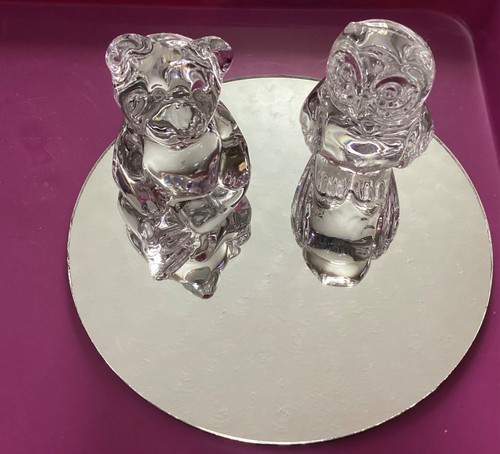 2 PRINCESS HOUSE Germany Lead CRYSTAL PETS FIGURINES BEAR OWL ...
