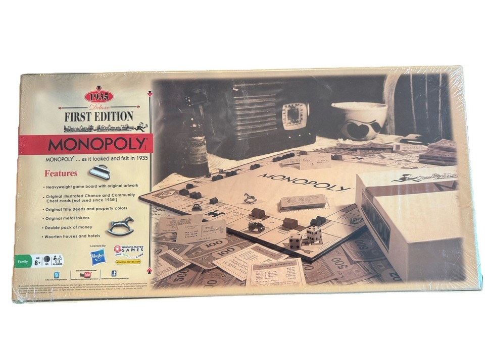 Vintage Monopoly 1935 First Edition Reproduction Board Game - Classic ...
