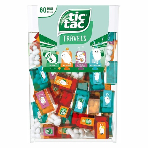 TIC TAC Box with 60 Mini Boxes (Mint, Orange, Spearmint, Peach and ...