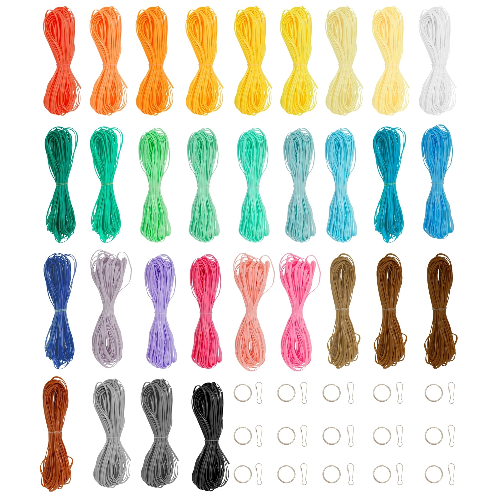 31 Colors Lanyard Gimp String Boondoggle Kit for 15 Keychains, 40 Ft ...